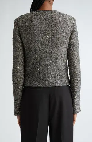St. John Sequin Knit Crop Jacket