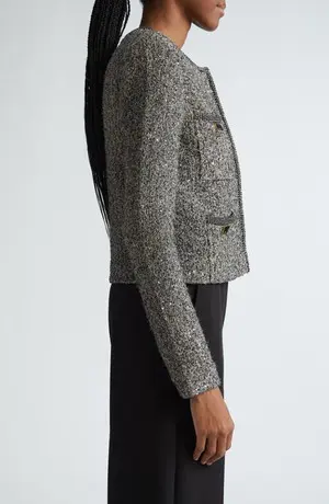 St. John Sequin Knit Crop Jacket