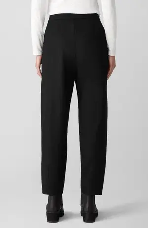 Eileen Fisher Pleated Wool Lantern Ankle Pants