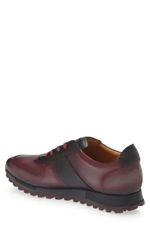 Mezlan Latini Leather Sneakers - Graphite/ Red
