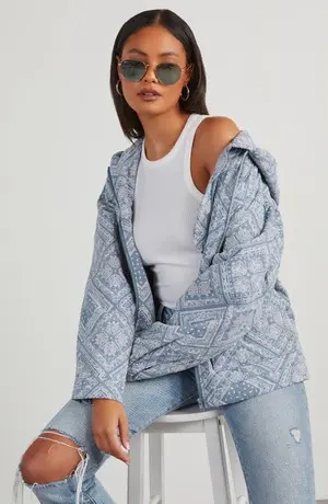 VICI Catie Paisley Quilted Hooded Jacket