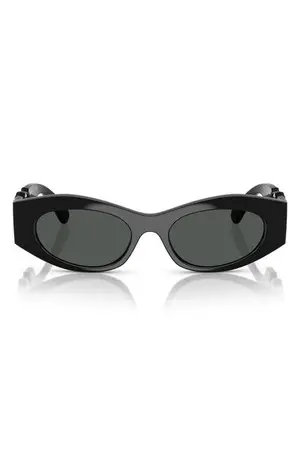 Versace 51mm Oval Sunglasses - Black
