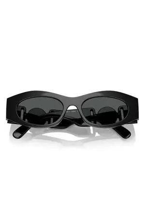 Versace 51mm Oval Sunglasses - Black