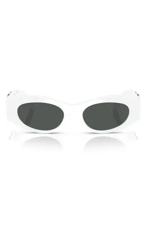 Versace Versace 51mm Oval Sunglasses White