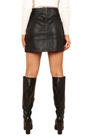 PETAL & PUP Carly Faux Leather Mini Skirt