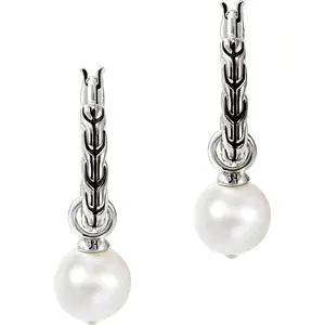 John Hardy Jh Essentials Pearl Hoop Earrings - Silver