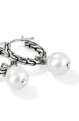 John Hardy Jh Essentials Pearl Hoop Earrings