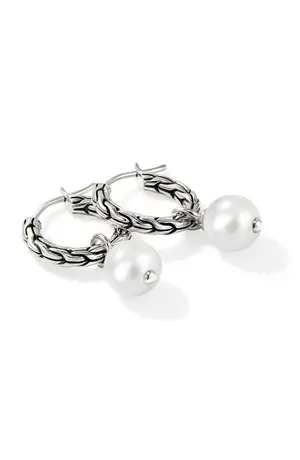 John Hardy Jh Essentials Pearl Hoop Earrings