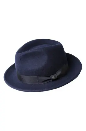 BAILEY Maglor Wool Felt Fedora - Navy