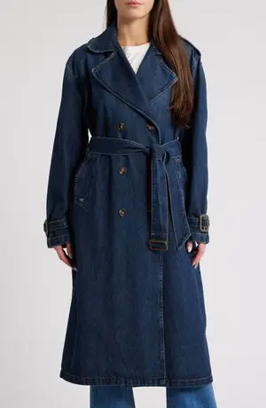 HIDDEN JEANS Classic Denim Trench Coat