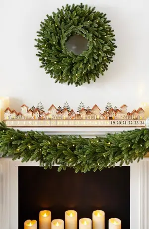 BALSAM HILL Wooden Christmas Village Advent Calendar