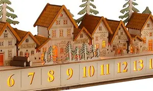 BALSAM HILL Wooden Christmas Village Advent Calendar