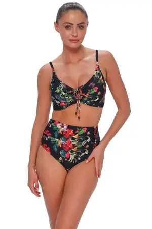 SUNSETS Kauai Keyhole Bikini Swimsuit Top - Fleur Noire