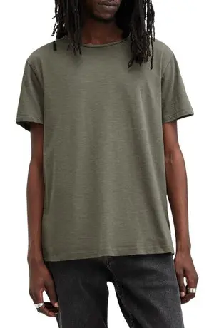 ALLSAINTS Figure Roll Neck Cotton T-shirt Thyme Green
