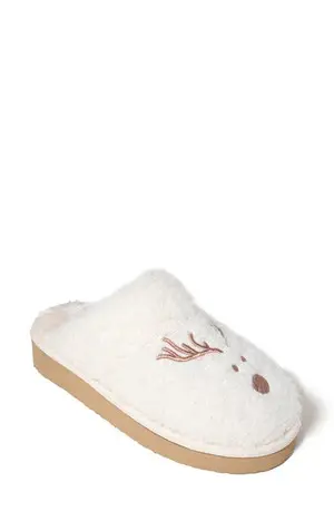Minnetonka Reindeer Wool-blend Scuff Slipper