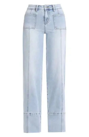 BAYEAS Katia Patch Pocket Wide Leg Jeans - Horizon