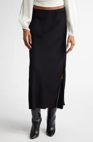 Bella Dahl Side Slit Bias Satin Maxi Skirt