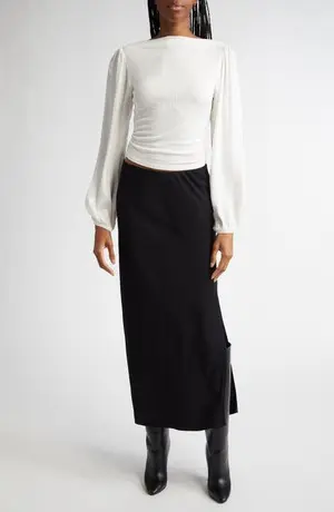 Bella Dahl Side Slit Bias Satin Maxi Skirt