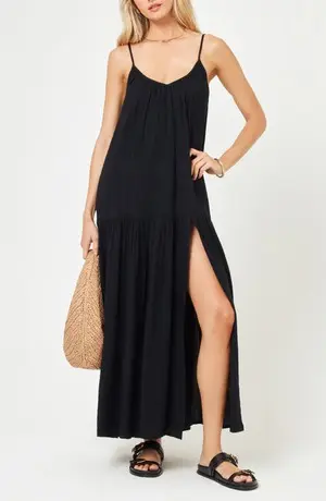 L*Space Malibu Cover-up Maxi Dress - Black