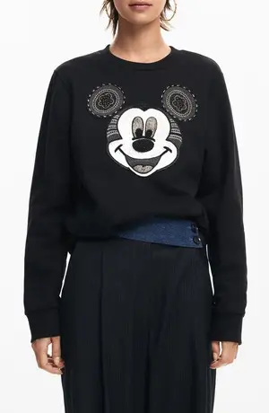 Desigual Mickey Mouse Embellished Sweatshirt
