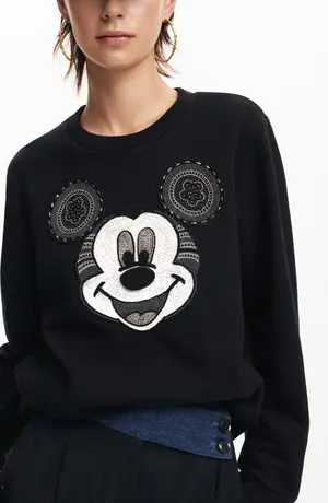 Desigual Mickey Mouse Embellished Sweatshirt