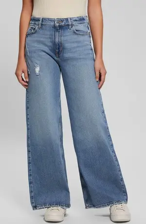 Guess Bellflower Wide-leg Jeans - Blu Magic