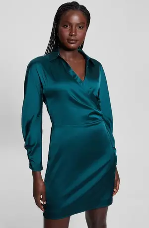 Guess Tanya Long Sleeve Satin Dress