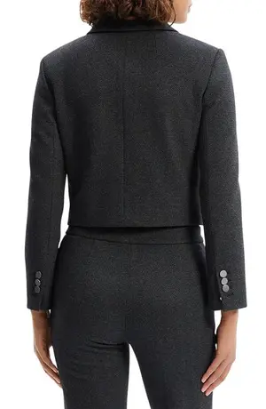 Theory Boxy Crop Jacket - Charcoal Melange