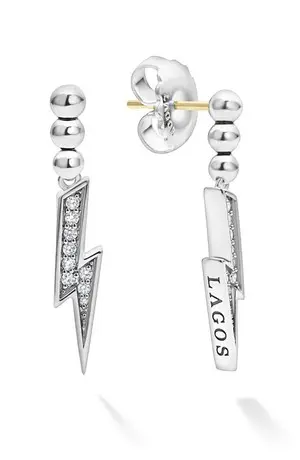 Lagos Caviar Spark Diamond Lightning Drop Earrings