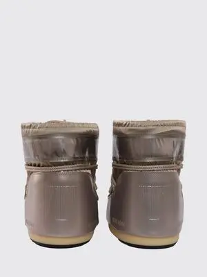 Moon Boot Icon Low Laminated Nylon Snow Boots In Silver And