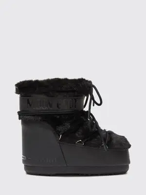 Moon Boot Icon Low Faux Fur Lace-up Snow Boots - Black