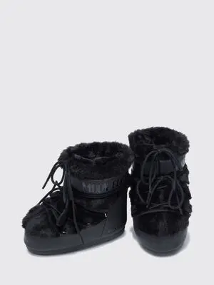 Moon Boot Icon Low Faux Fur Lace-up Snow Boots - Black
