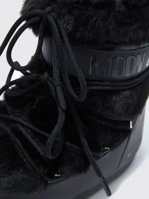 Moon Boot Icon Low Faux Fur Lace-up Snow Boots - Black