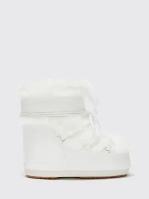 Moon Boot Icon Low Faux Fur Lace-up Snow Boots - White