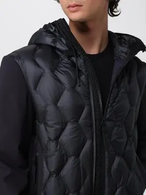 Peuterey Quilted Bomber Jacket With Hood - Blue