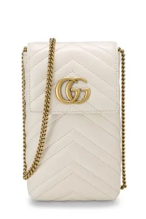 Gucci Gucci GG Marmont Vertical Crossbody White