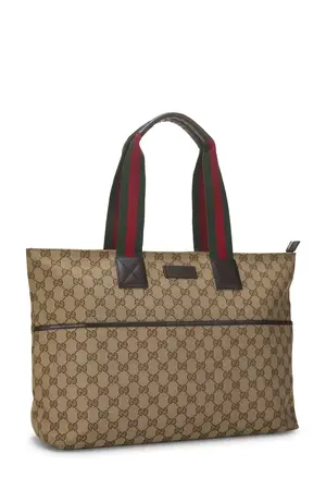 Gucci Original Gg Canvas Web Zip Tote
