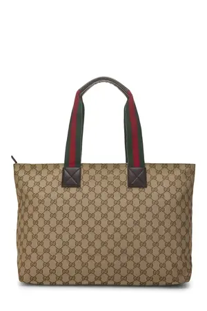 Gucci Original Gg Canvas Web Zip Tote