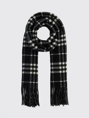 Burberry Classic Check Pure Cashmere Scarf With Fringes - Black