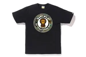 A BATHING APE 1st Camo Milo Busy Works Tee Shirt - Black/green