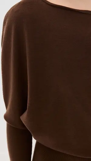 Simkhai Janese Off Shoulder Midi Dress - Chocolate