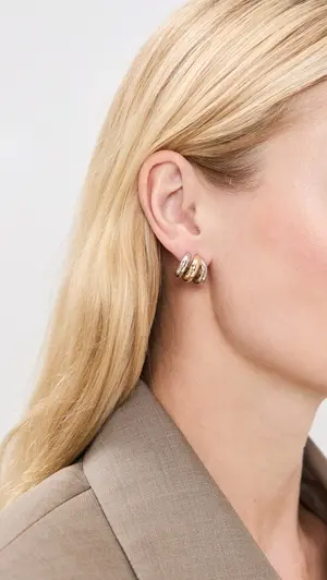 Shashi Triple Two-toned Hoop Earrings