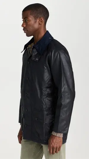Barbour Beaufort Waxed Jacket - Navy