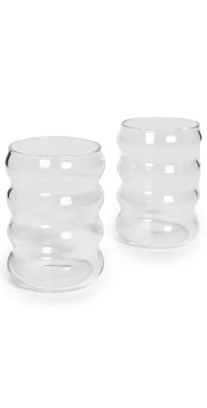 SOPHIE LOU JACOBSEN Ripple Cups Set Of 2 - Clear