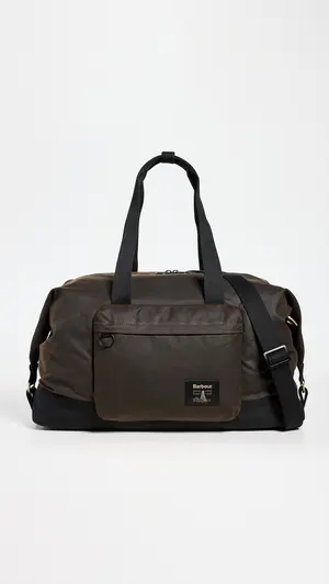 Barbour Field Wax Duffle Bag - Olive/black