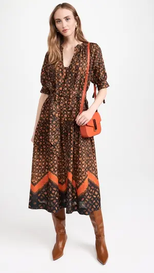 O.P.T Aksoy Tie-waist Midi Dress