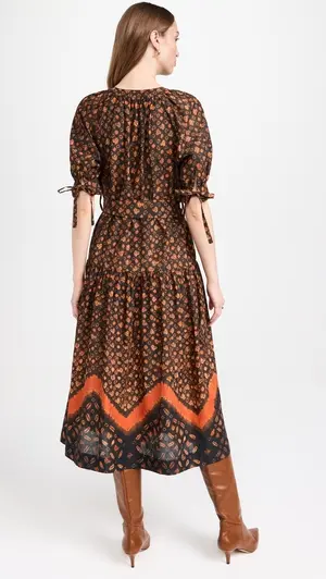 O.P.T Aksoy Tie-waist Midi Dress