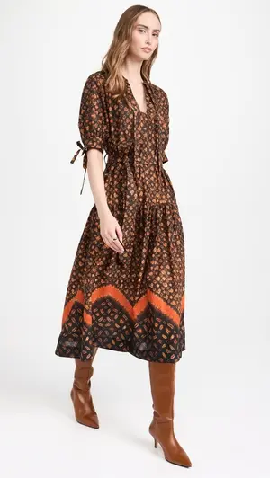 O.P.T Aksoy Tie-waist Midi Dress
