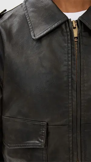 Lioness Faux Leather Bomber Jacket