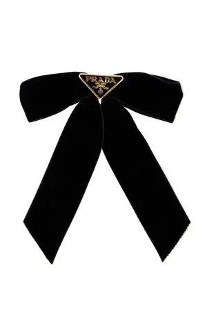 Prada Velvet Bow Hair Accessory - Black